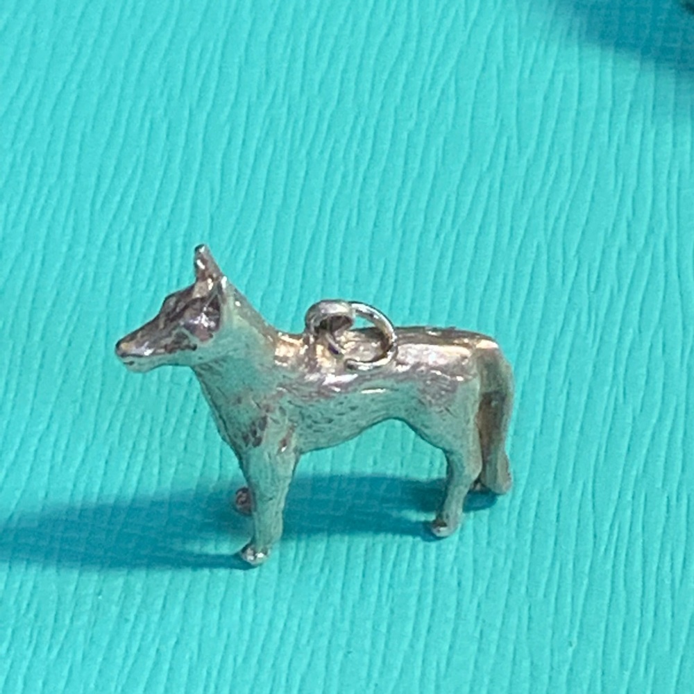 Silver German Shepard Belgian Dog Charm - Gem